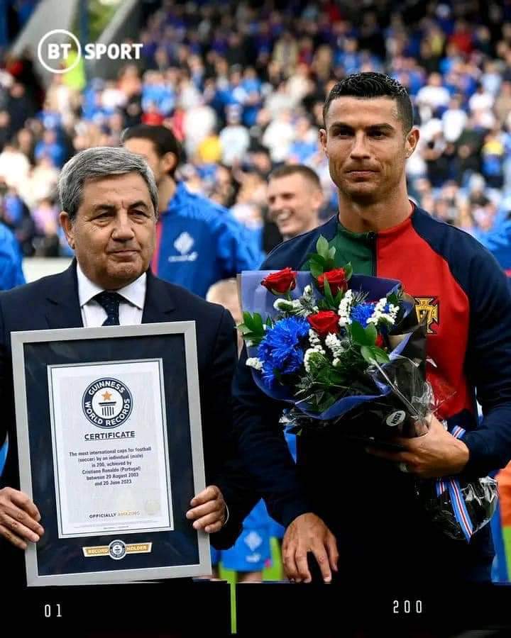 Cristiano Ronaldo has been awarded a Guinness World Record for the Most ...